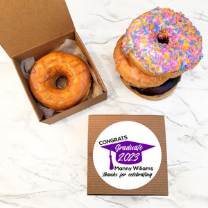 Graduation Party Donut Box Favors - Custom Graduation Donuts, Custom ...