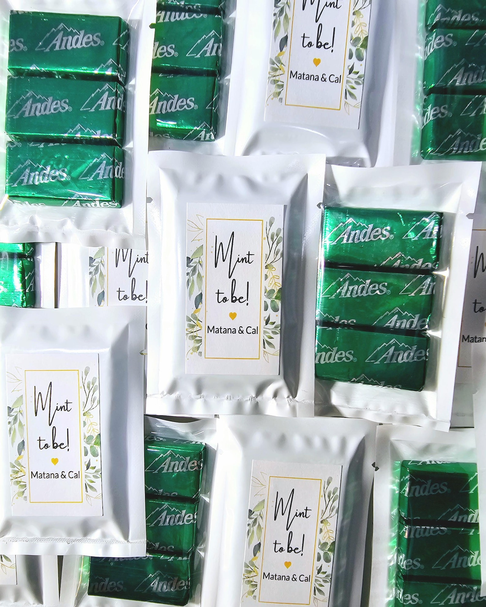 Anniversary Party Andes Mint Chocolate Favors - Anniversary Mints ...