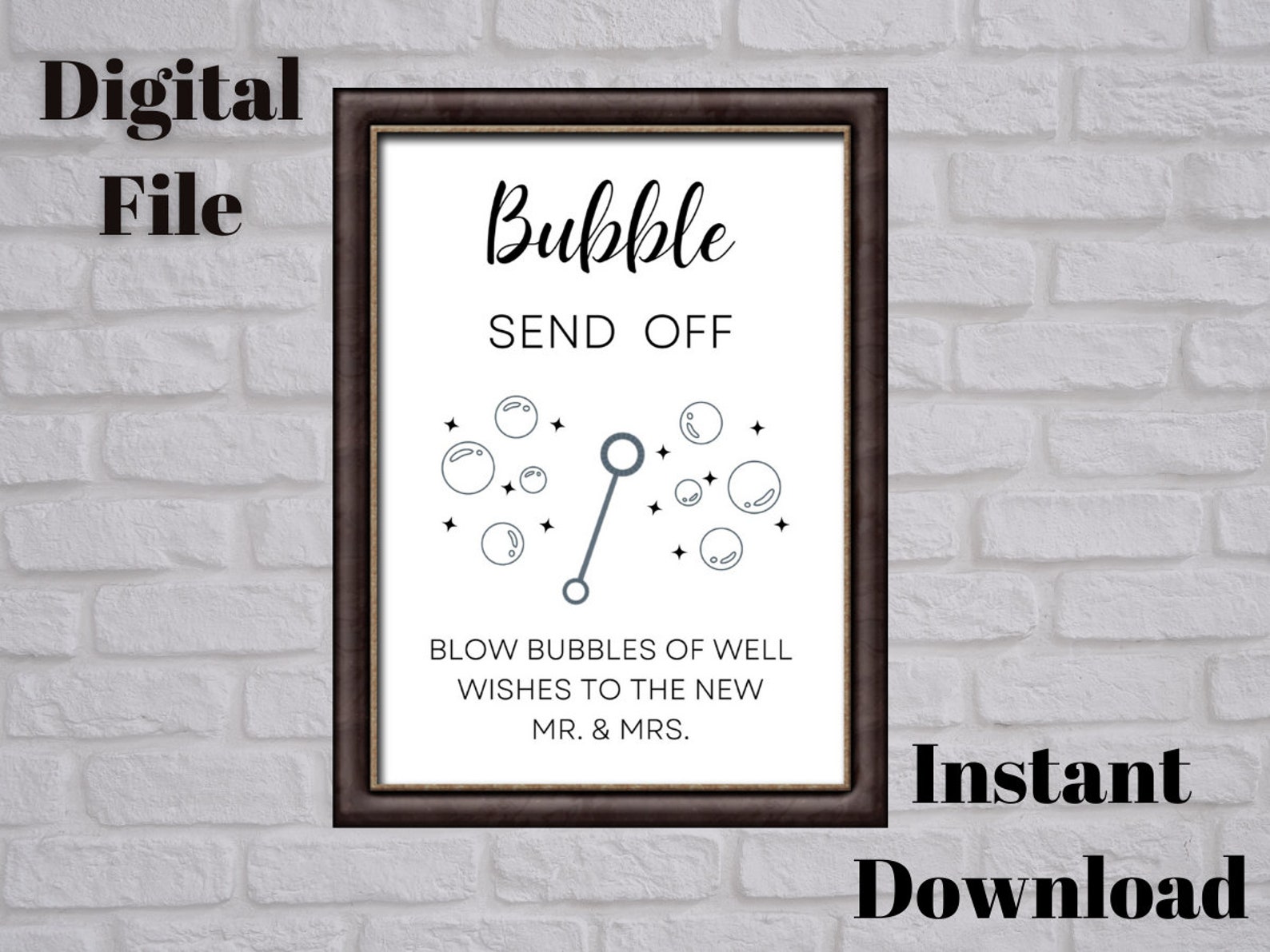 Bubble Send off Sign Printable, Newlywed Send off Sign, Modern ...