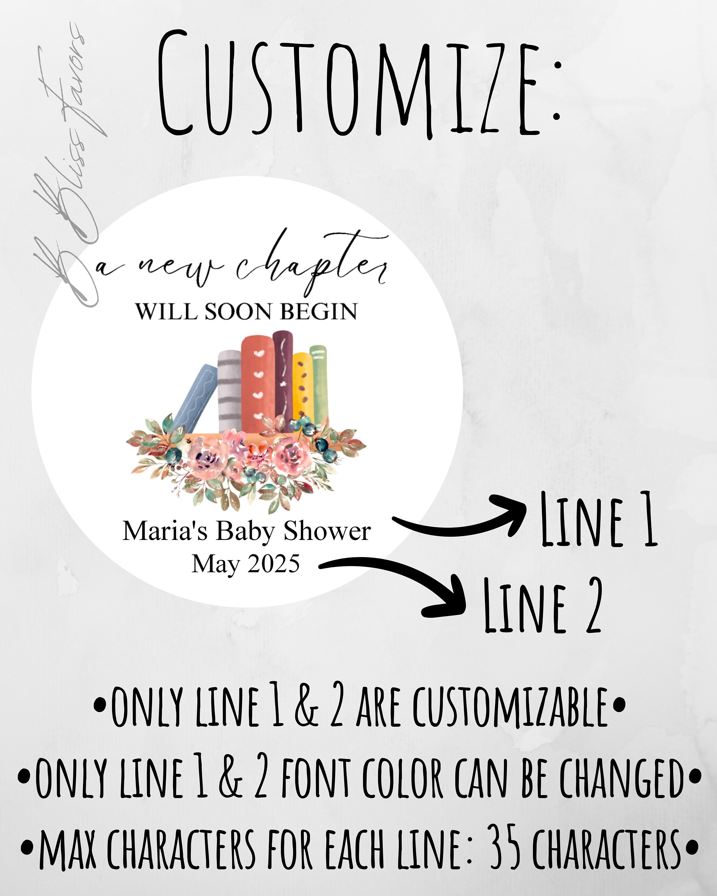 Storybook Baby Shower Stickers Custom New Chapter Baby Shower Labels ...