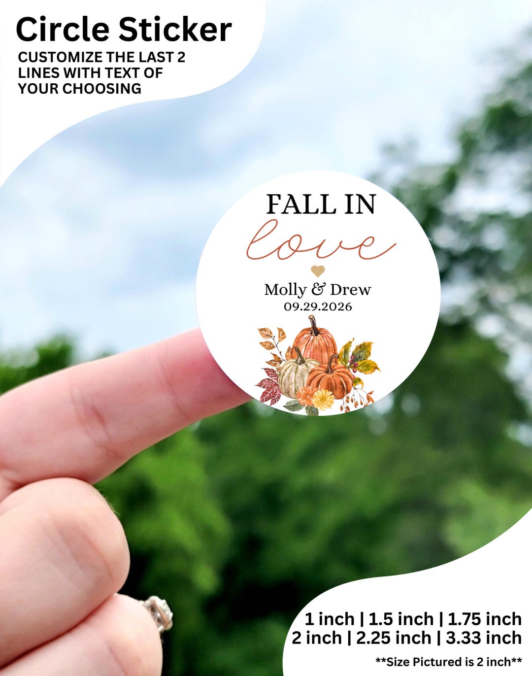 Fall in Love Stickers - Custom Wedding Labels, Halloween Wedding ...