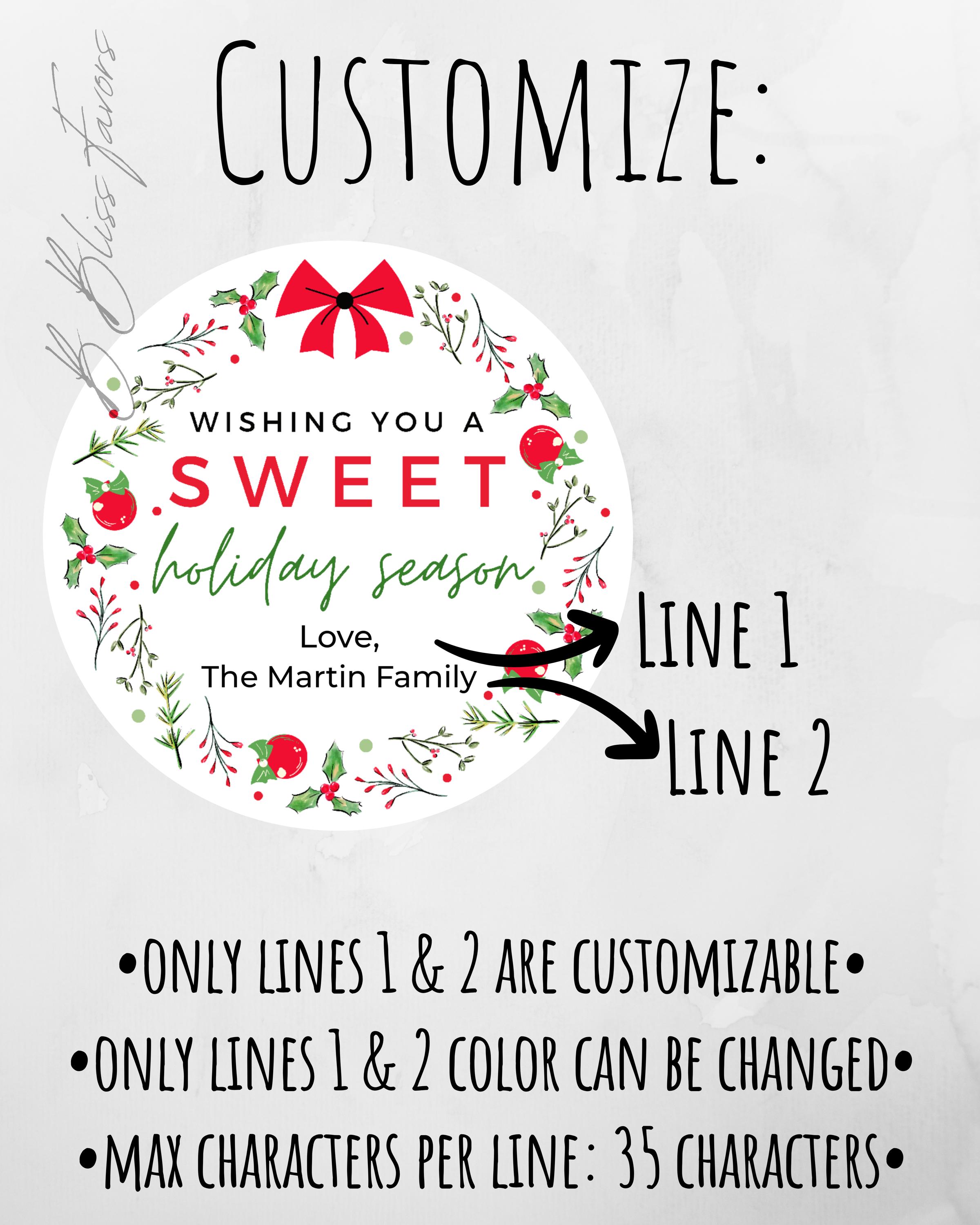Wishing You A Sweet Holiday Season Snack Bag Favors, Winter Gift, Stand ...