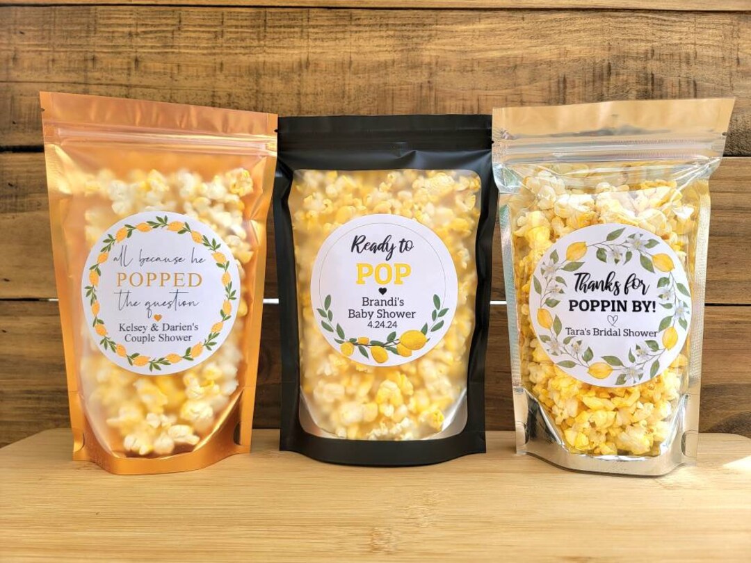 Snack Favors W/ Custom Label, Lemon Theme Party Favors, Stand up Zip ...