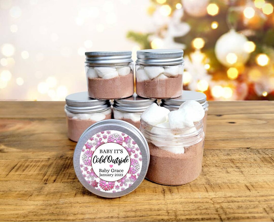 Hot Chocolate Jar Favors - Baby Shower Favors, Winter Favors, Unique ...