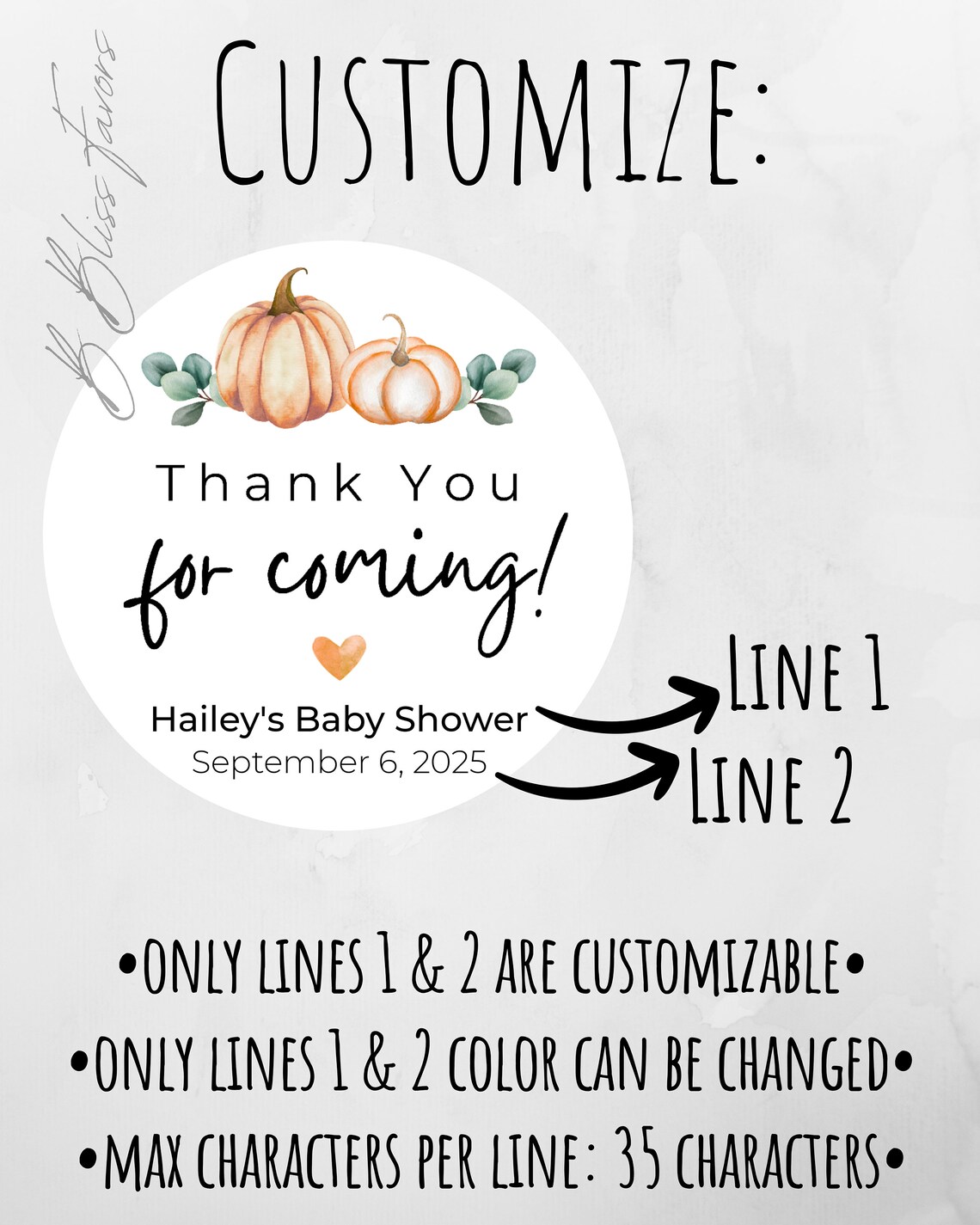 Pumpkin Lemonade Favors W/ Custom Label - Fall Wedding Lemonade, Baby ...