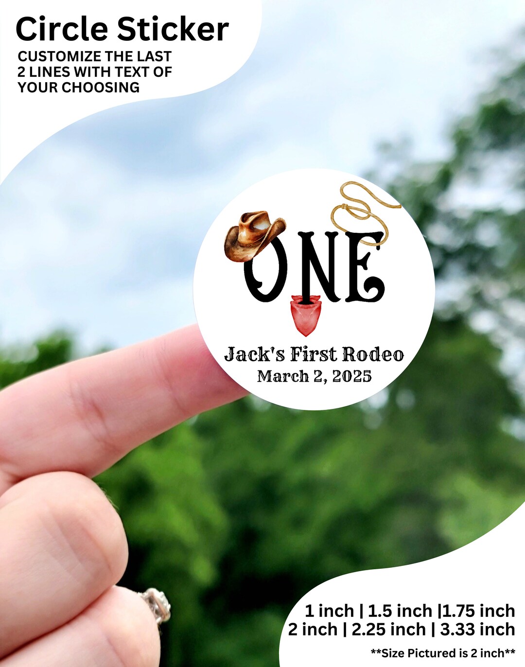 First Rodeo 1st Birthday Stickers - Custom Western Birthday Party ...