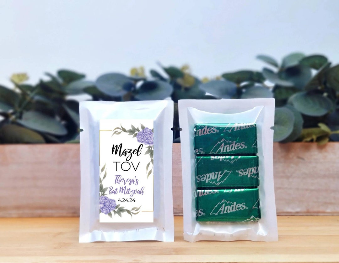 Bat Mitzvah Andes Mint Chocolate Favors - Bar Mitzvah Mints ...