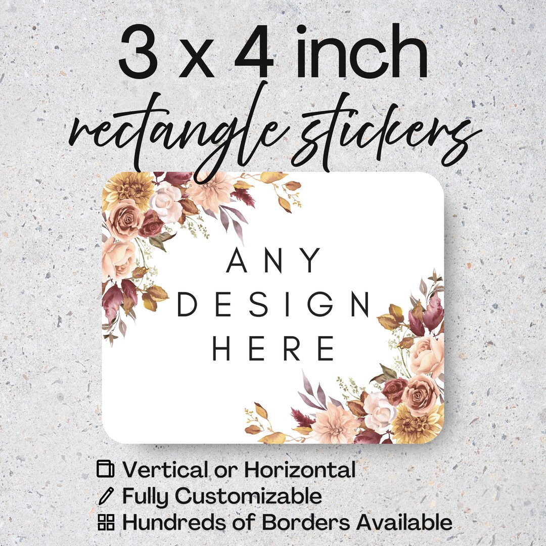 3x4 Inch RECTANGLE Stickers – Custom Labels, Personalized Stickers ...
