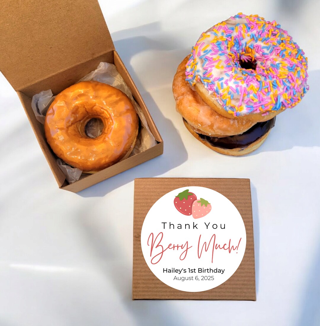 Thank You Berry Much Donut Box - Thank You Gift, Birthday, Custom Thank ...