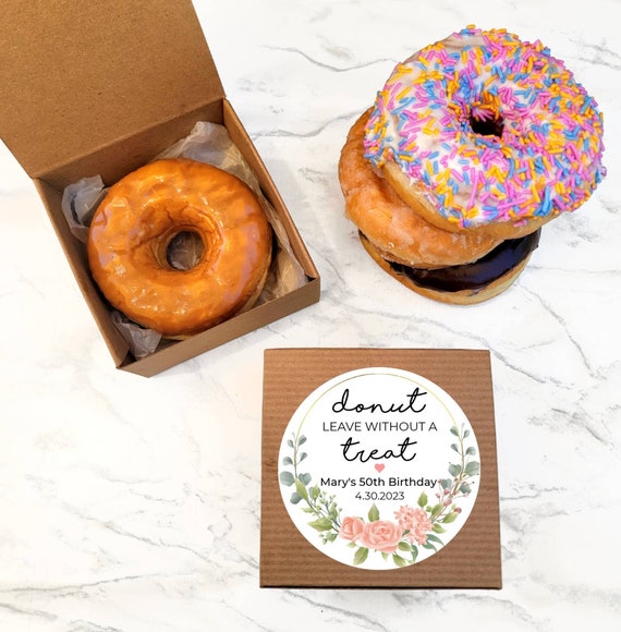 Birthday Party Donut Box Custom Donut Favors Adult Birthday - Etsy