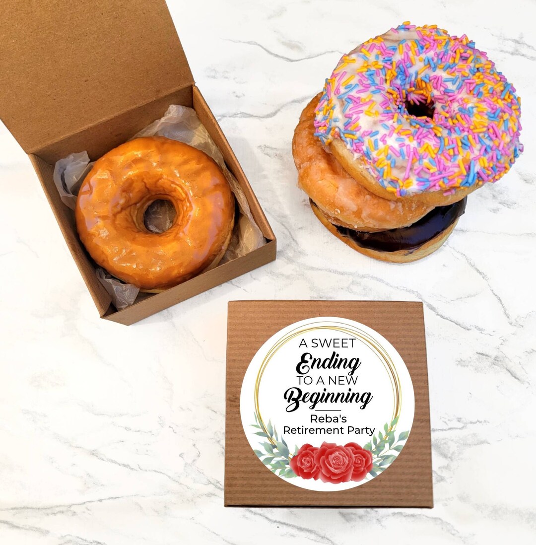 Retirement Party Donut Box - Custom Donut Favors, Retirement Party ...