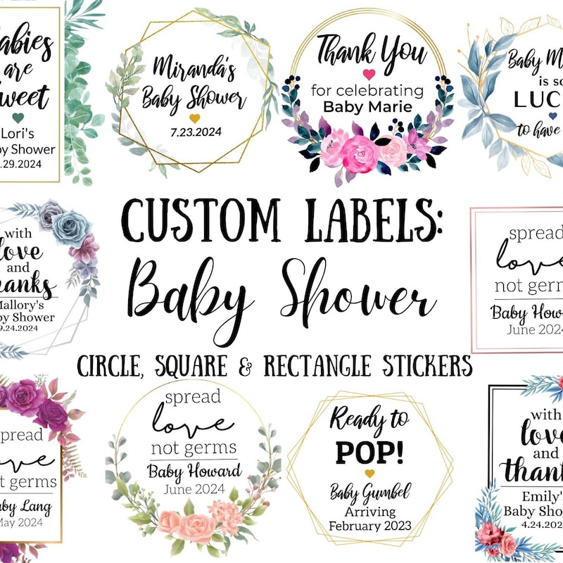 Baby Shower Labels - Etsy