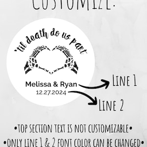 Til Death Do Us Part Stickers - Custom Wedding Labels, Halloween ...