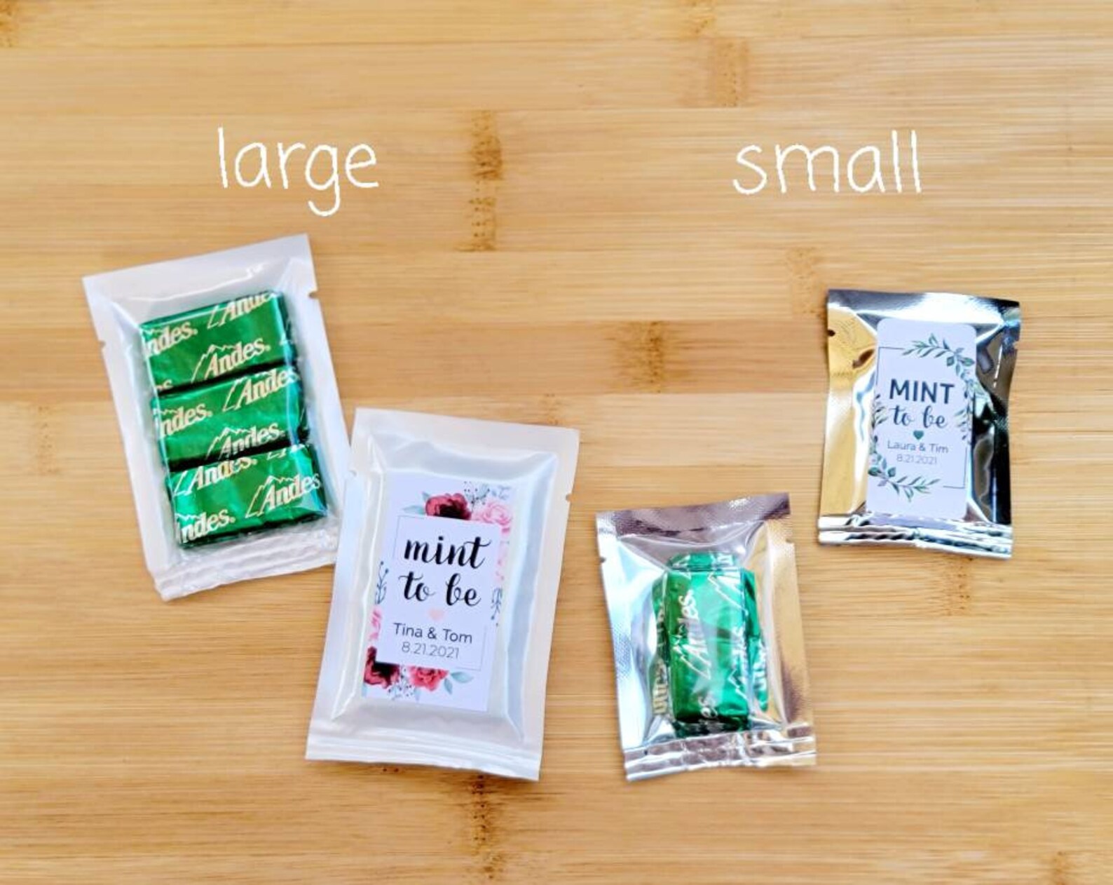 Andes Mint Chocolate Wedding Favors Wedding Mints, Personalized Mints ...