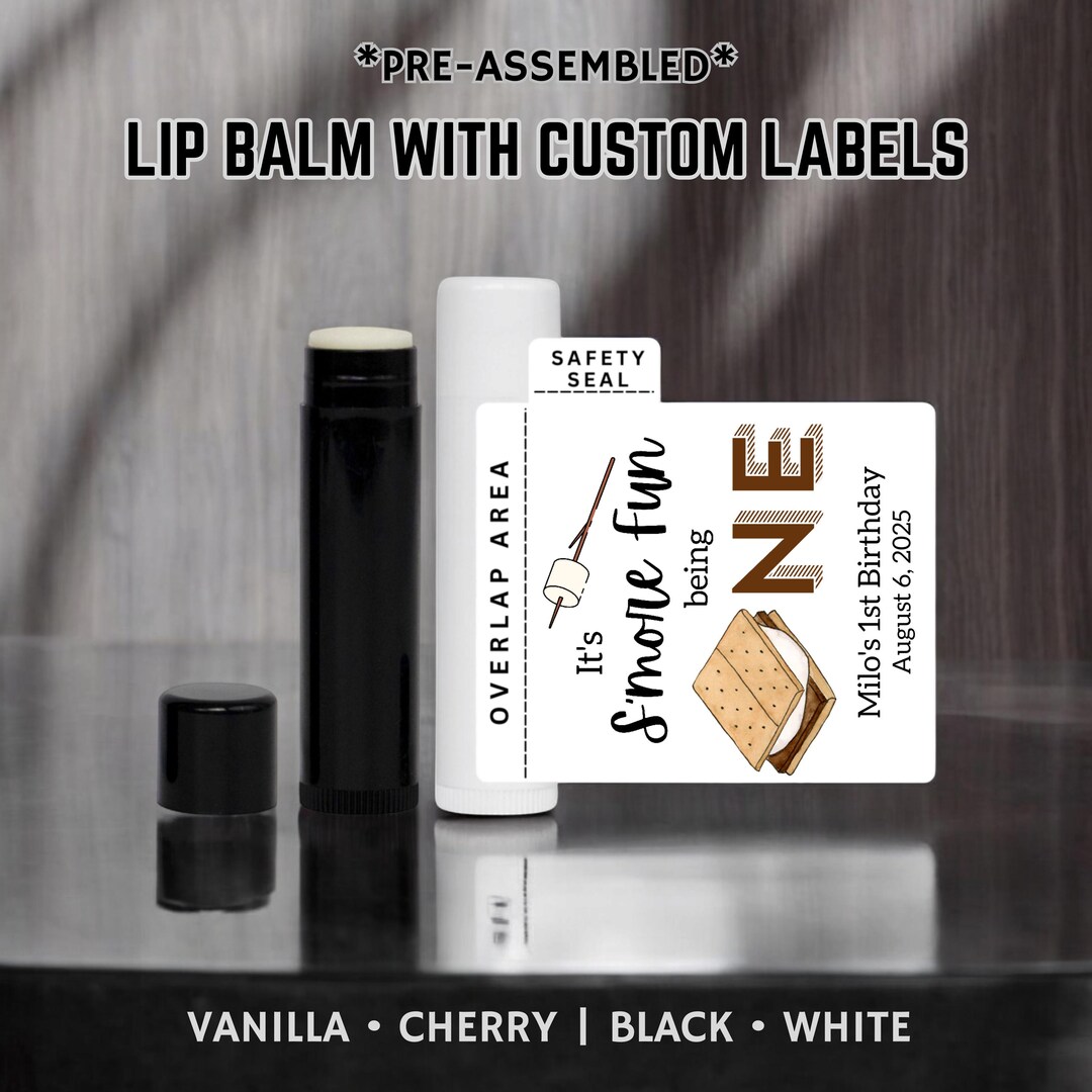 Smore Fun Being One 1st Birthday Lip Balm Favors - PRE-ASSEMBLED ...