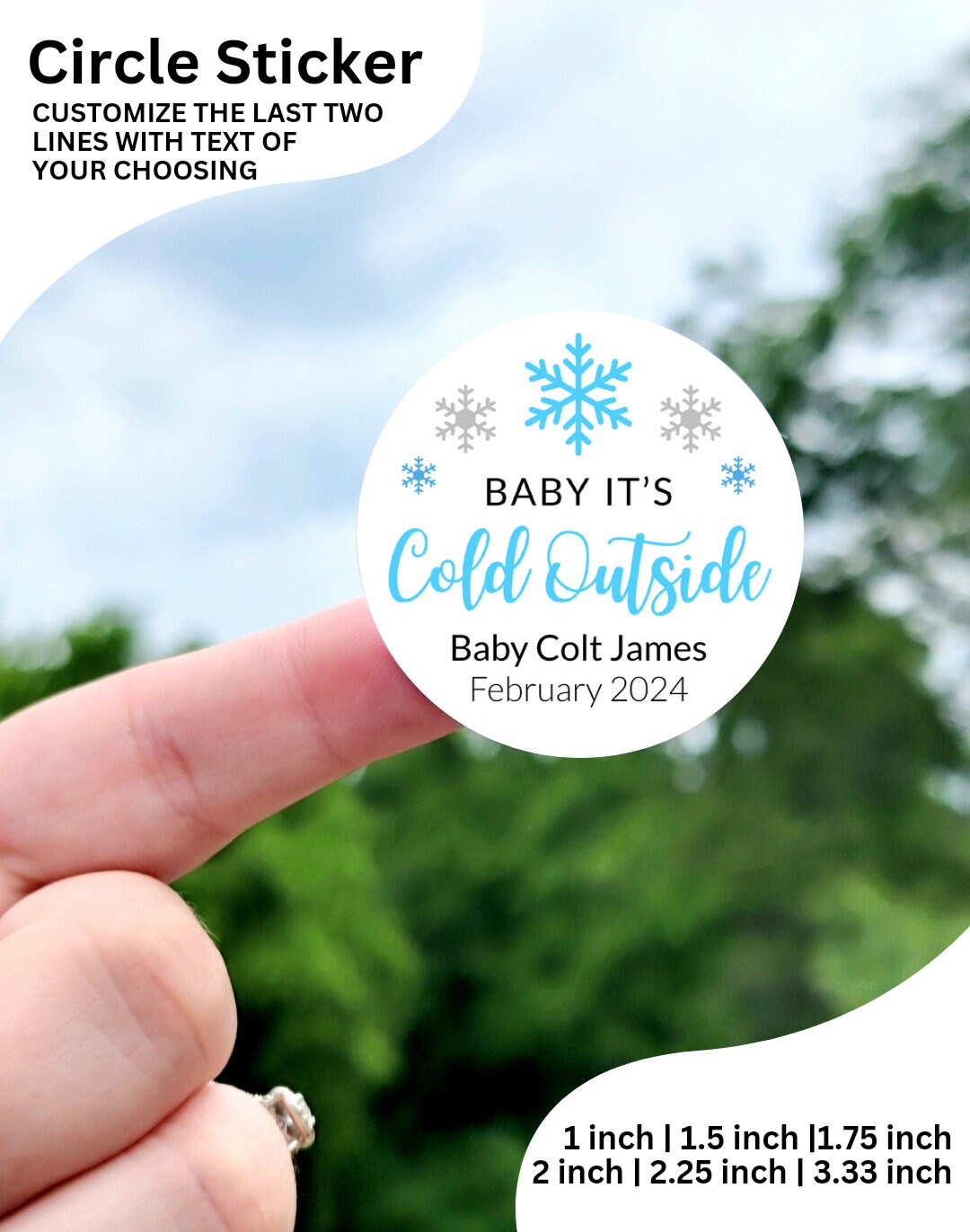 Baby It's Cold Outside Stickers - Custom Winter Baby Shower Stickers ...
