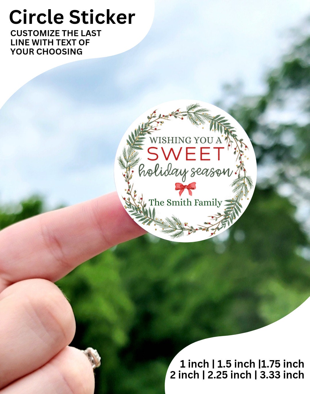 Wishing You A Sweet Holiday Season Stickers - Custom Christmas Stickers ...