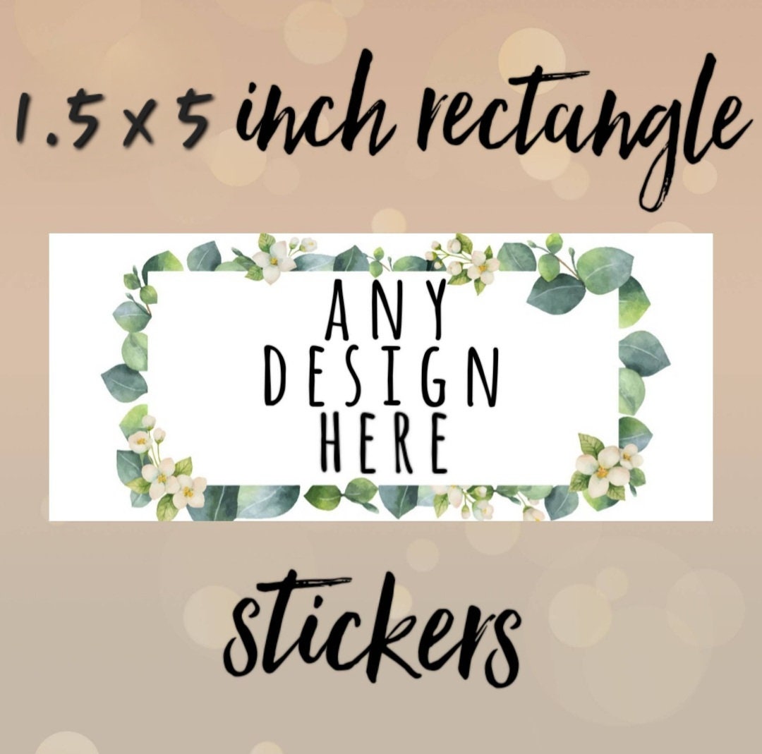 1.5 X 5 Inch RECTANGLE Stickers - Custom Labels, Custom Stickers, Logo ...
