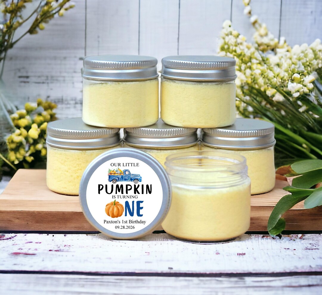 Blue Pumpkin 1st Birthday Lemonade Favors - Our Little Pumpkin is ...
