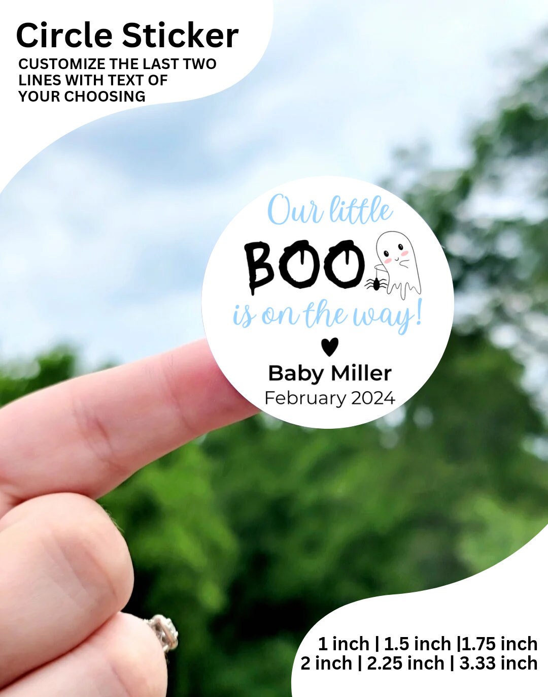 Little Boo Boy Stickers - Custom Fall Baby Shower Labels, Blue Little ...