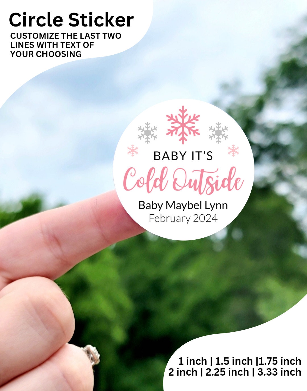 Baby It's Cold Outside Stickers - Custom Winter Baby Shower Stickers ...