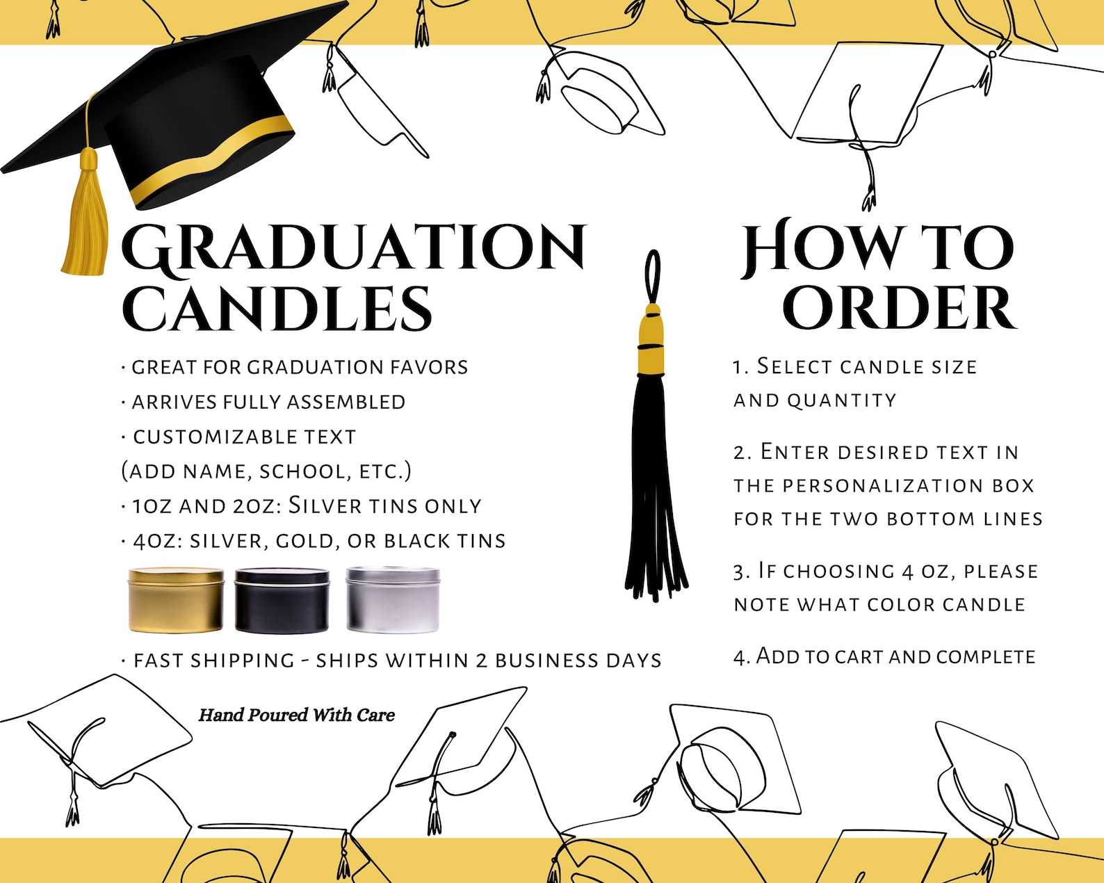 Class of 2025 Graduation Candle Favor, Custom Thank You Gift, Grad ...