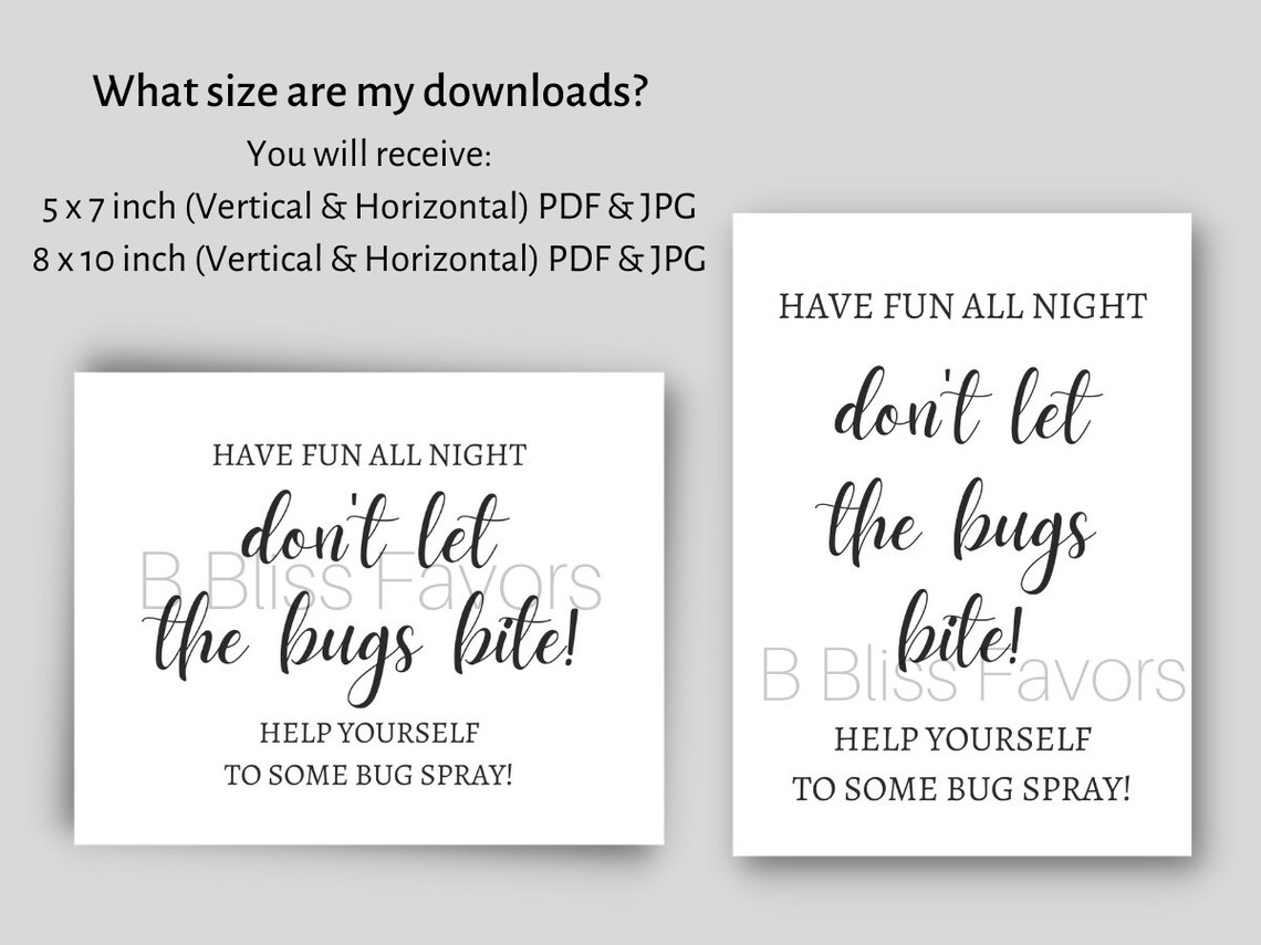 Bug Spray Printable - Bug Spray Sign - Wedding Bug Spray Sign - Wedding ...
