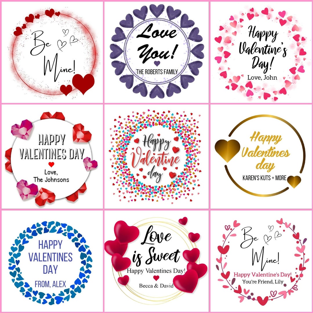 Valentines Day Stickers - Party Labels, Valentines Day Labels ...
