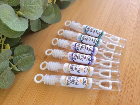 Graduation Bubble Favors Custom Labels & Filled Bubble Wand | Etsy