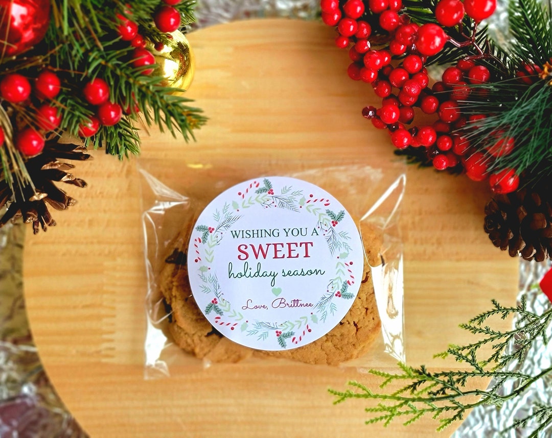 Holiday Cookie Bags With Stickers - Treat Bags and Label, Food Favor ...