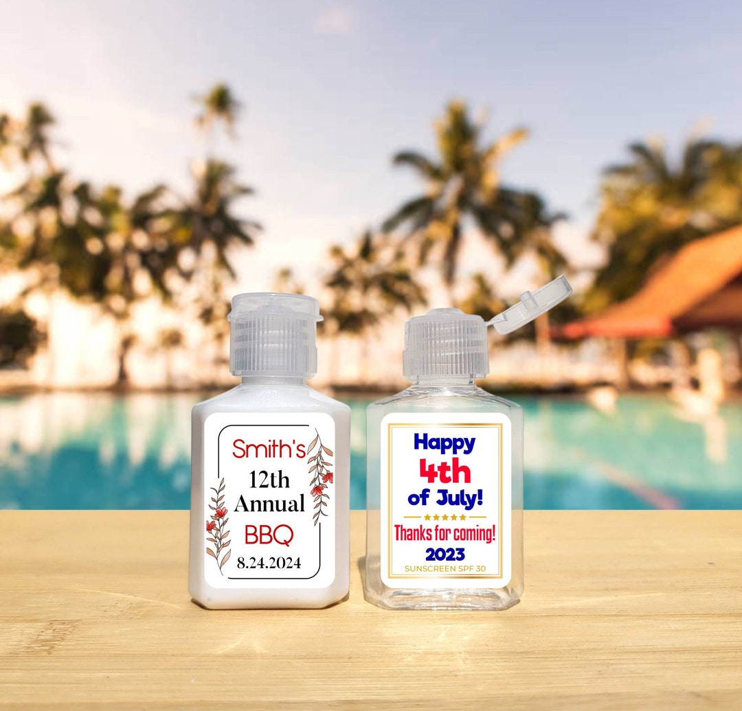 Annual Picnic Sunscreen Favors, Outdoor Party Favors, Sunscreen Favors ...