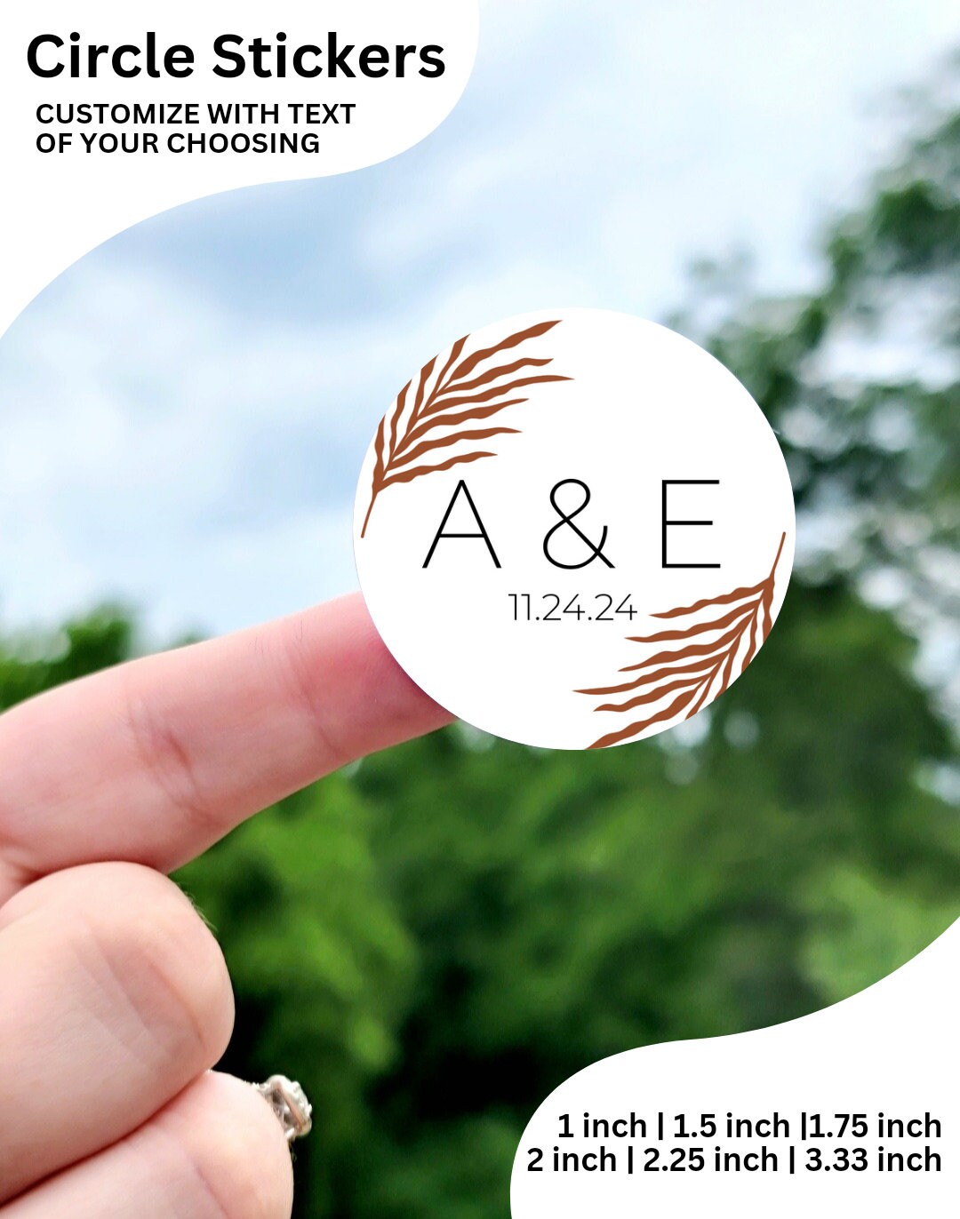 Terracotta Minimalist Stickers - Burnt Orange Labels, Custom Wedding ...