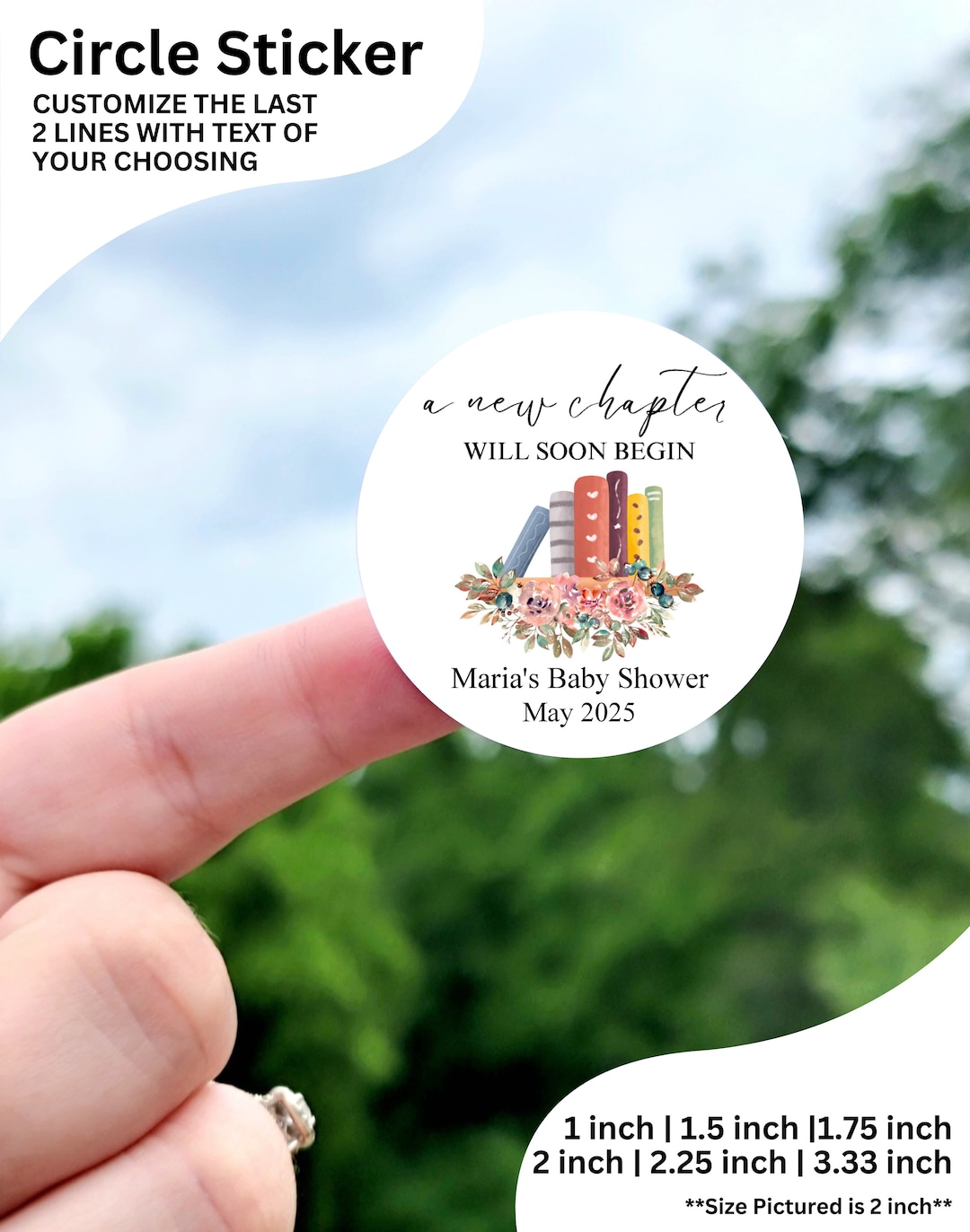 Storybook Baby Shower Stickers - Custom New Chapter Baby Shower Labels ...