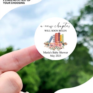Storybook Baby Shower Stickers - Custom New Chapter Baby Shower Labels ...