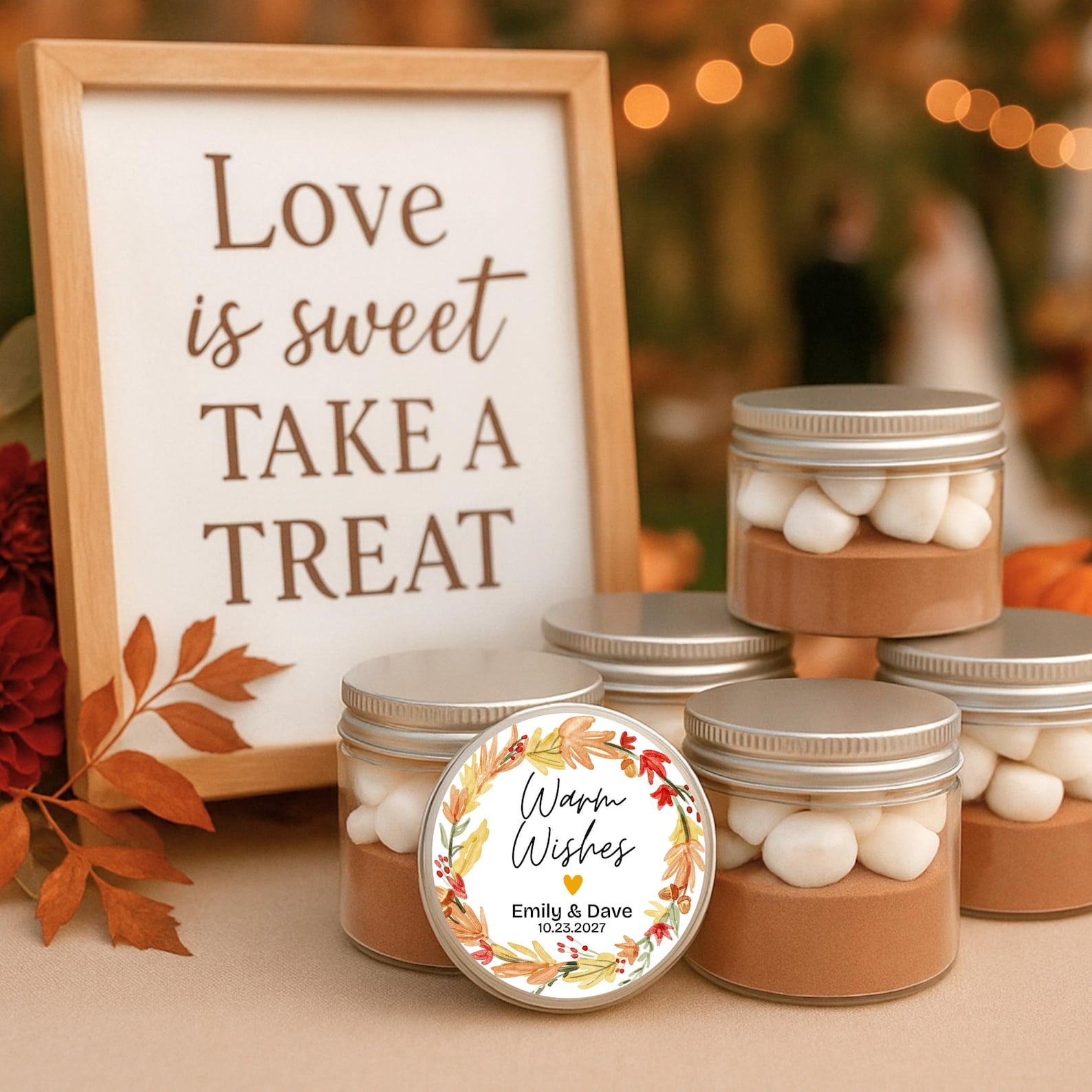 Fall Hot Chocolate Jar Favors, Autumn Wedding Favors, Fall Bridal ...