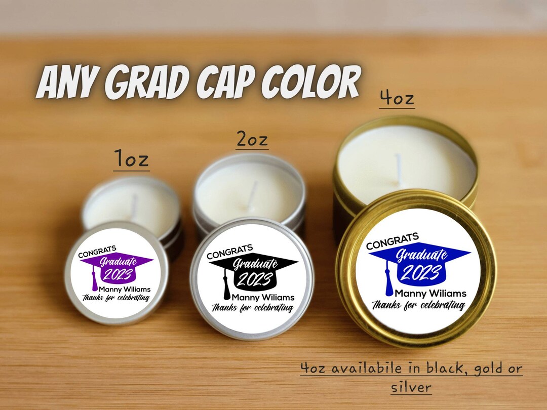 Graduation Party Candle Favors - FULLY ASSEMBLED - Natural Soy ...
