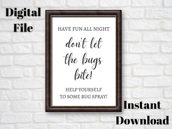 Bug Spray Printable Bug Spray Sign Wedding Bug Spray Sign | Etsy