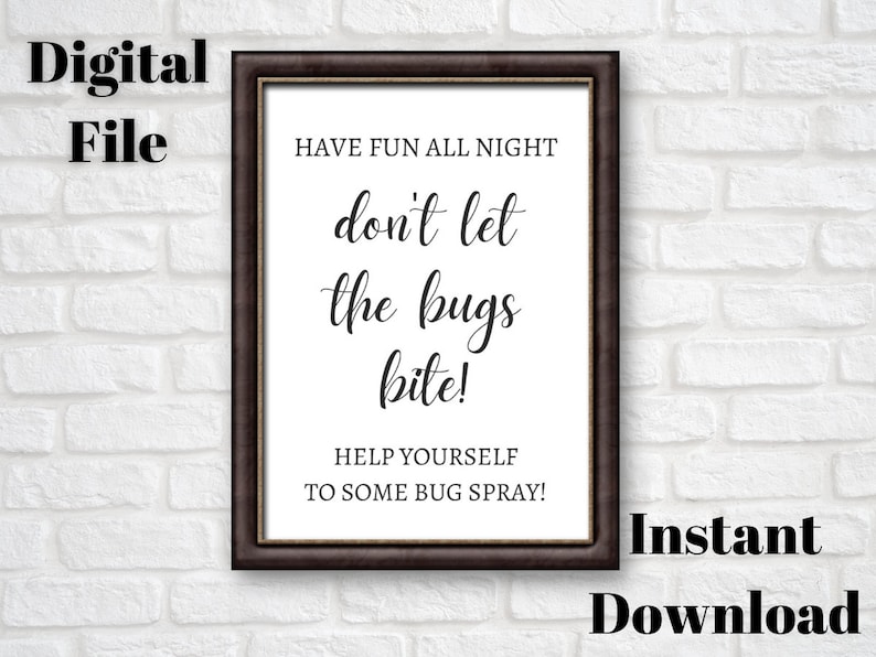 Bug Spray Printable - Bug Spray Sign - Wedding Bug Spray Sign - Wedding ...