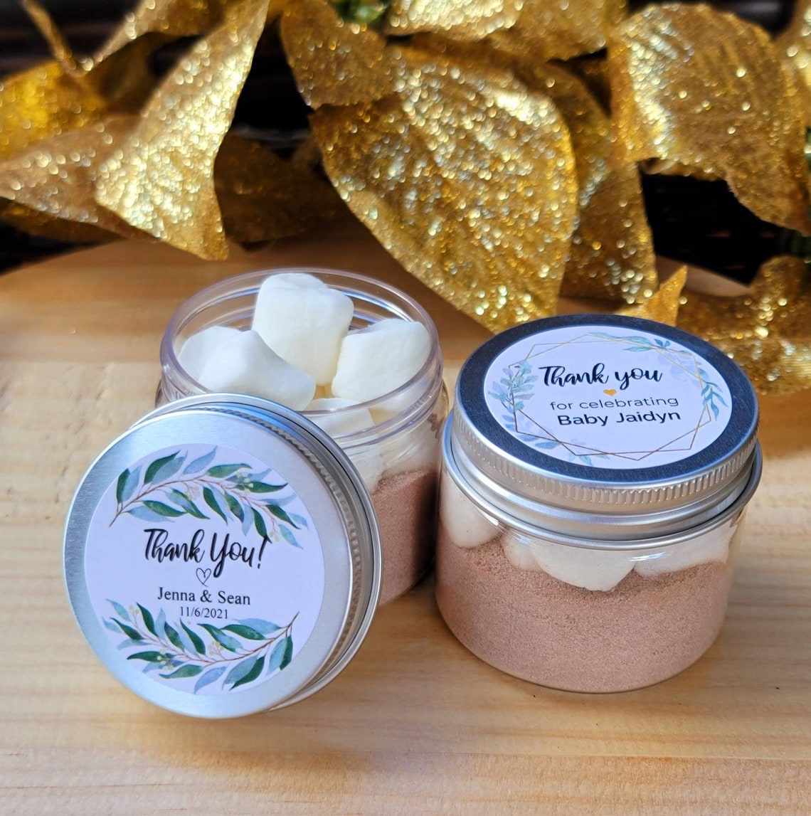 Hot Chocolate Jar Favors - Winter Wedding Favors, Unique Favors, Baby ...