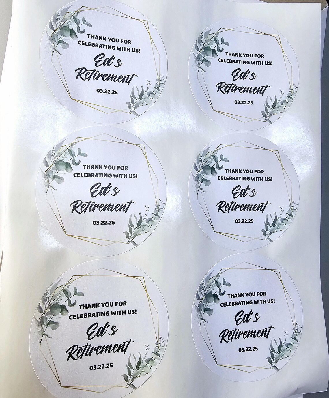 Retirement Stickers, Custom Favor Labels for Bags, Candles, Candy Jars ...