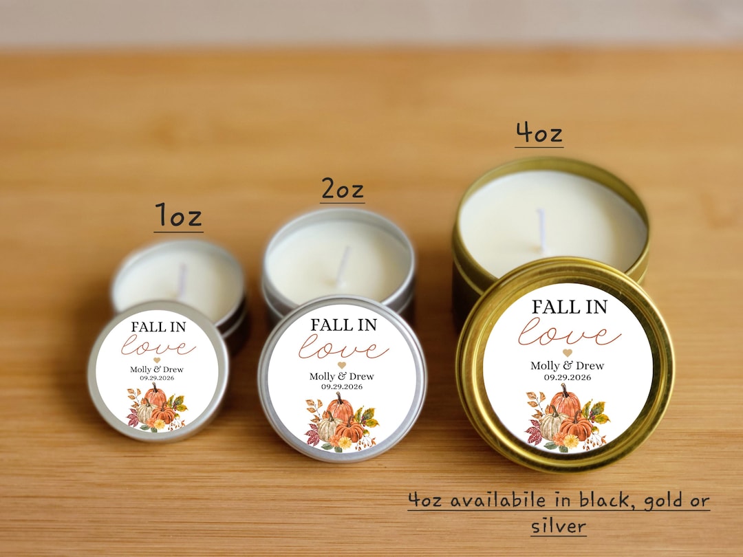 Fall in Love Candle Favors - FULLY ASSEMBLED- Custom Autumn Bulk ...