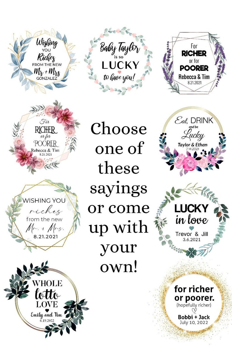 Lottery Ticket Favors Custom Labels & Bags DIY Party - Etsy