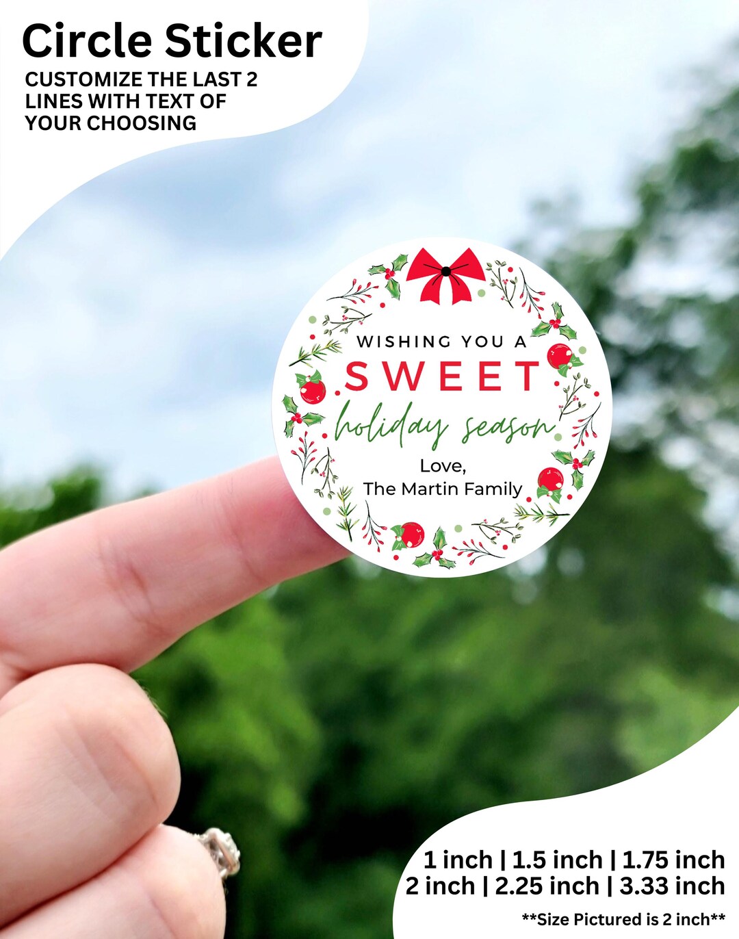 Wishing You A Sweet Holiday Season Stickers - Custom Christmas Stickers ...