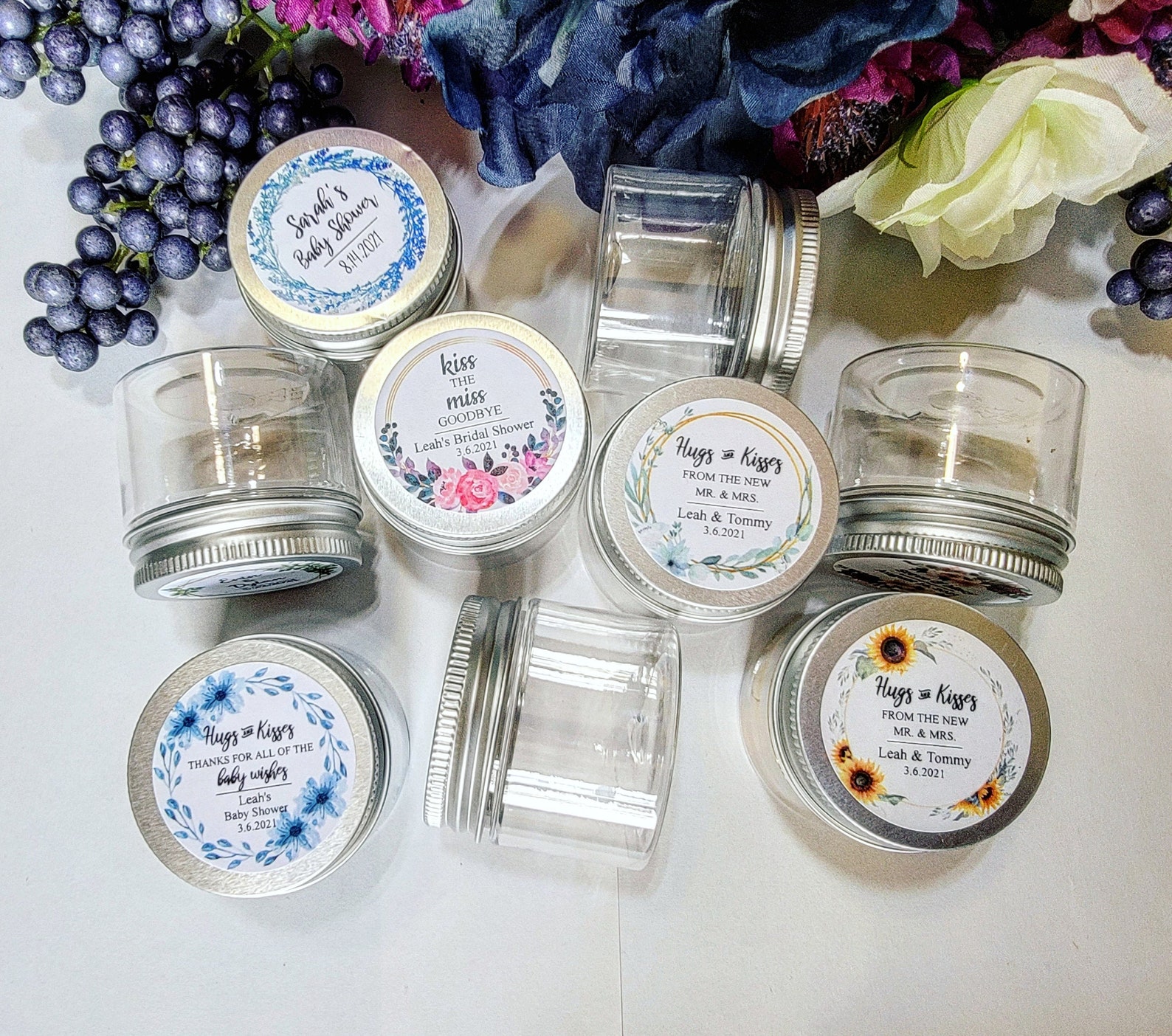 Mini Jar Favors Custom Jar Labels Empty Jars With Lids DIY - Etsy