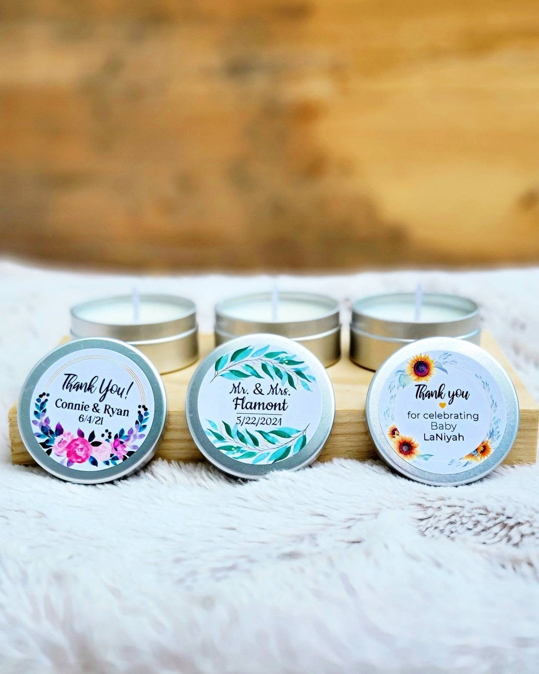 Custom Candle Favors - Mini Party Candles, Bridal Shower Candles, Logo ...