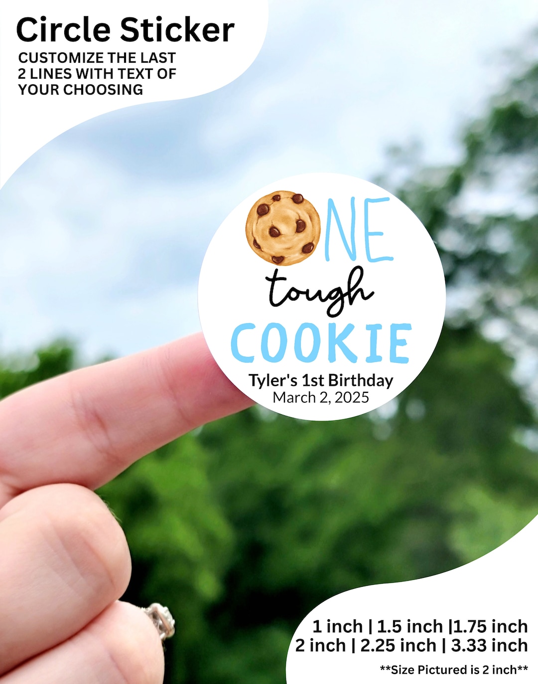 One Tough Cookie Boy 1st Birthday Stickers - Custom Milk and Cookies First Birthday Party Labels ...