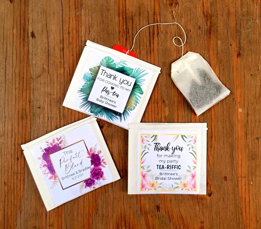 Personalized Tea Bag Favors W/ Custom Label - Wedding Tea, Baby Shower ...