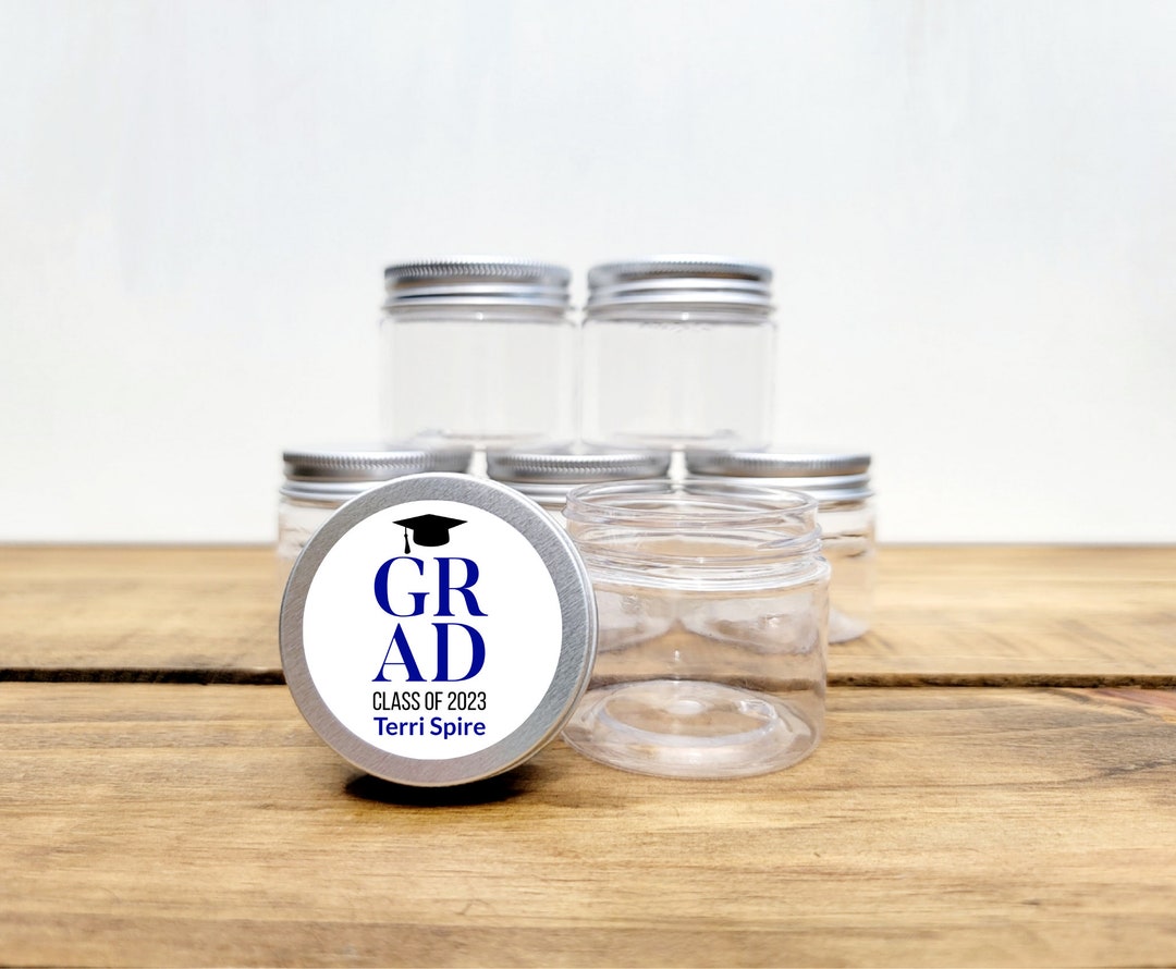 Graduation Mini Jar Favors - - Custom Jar Labels, Empty Jars With Lid ...