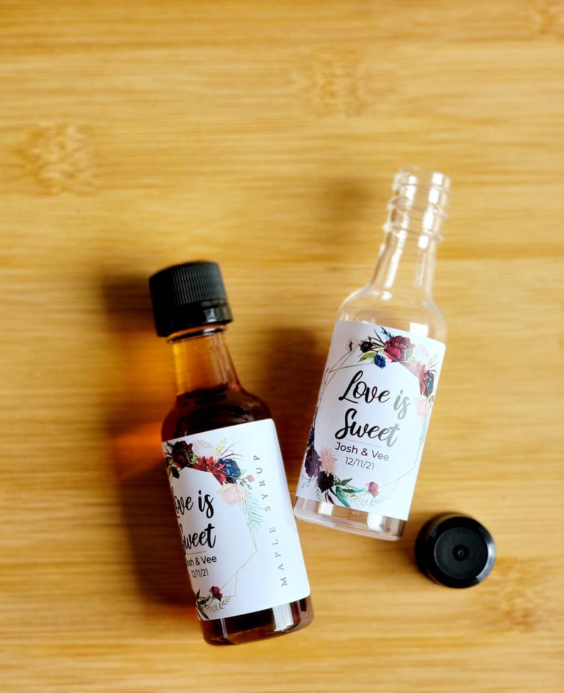Syrup Bottles With Labels - Maple Syrup Bottles, Syrup Favors, UNFILLED ...