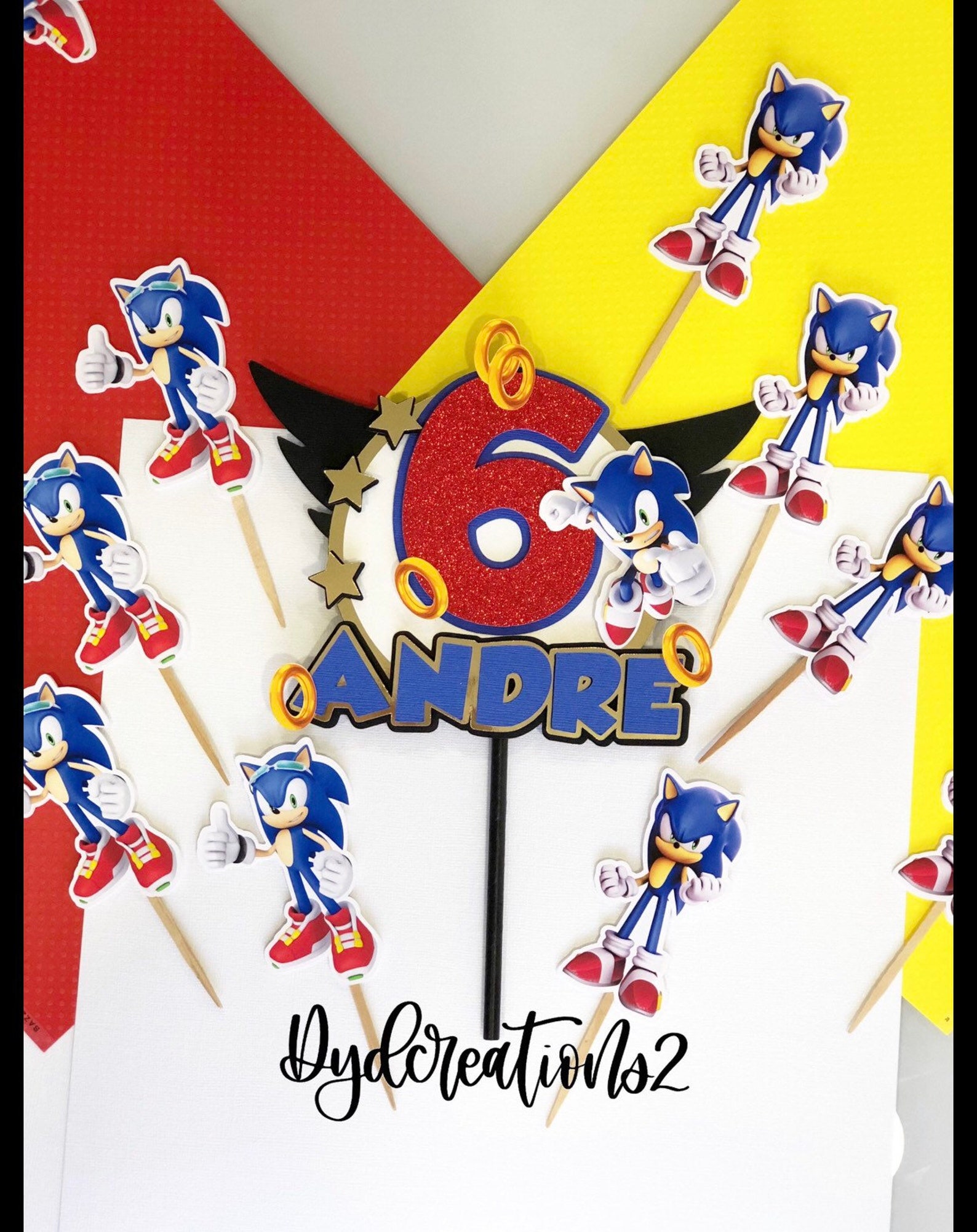 Personalized Sonic Cake Topper Sonic Cupcake Toppers Sonic - Etsy